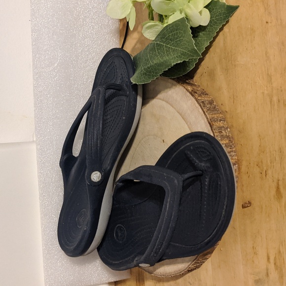 CROCS | Shoes | Crocs Navy Blue Classic Flip Flop Slide Sandals Womens ...